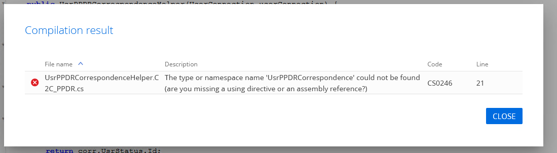 Compiling error when working on a package set as a separate assembly | Community Creatio